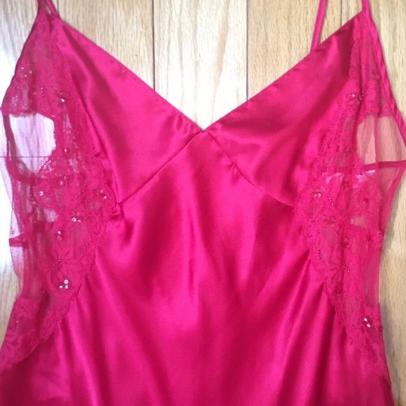 Victoria secret vintage red lace & satin nightgown Chemises & Slips